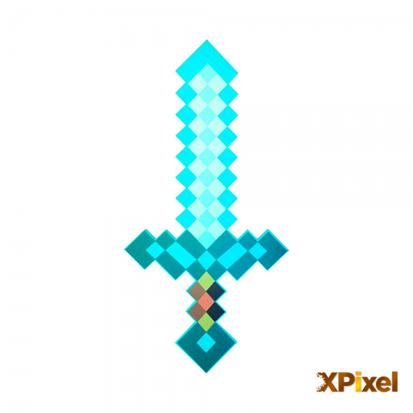 Espada Minecraft de Espuma Versión Diamante Turquesa - Xpixel